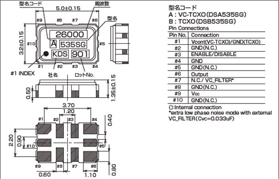 金属面贴片晶振,压控温补晶体振荡器,DSA535SG晶振,1XTQ10000EGA晶振